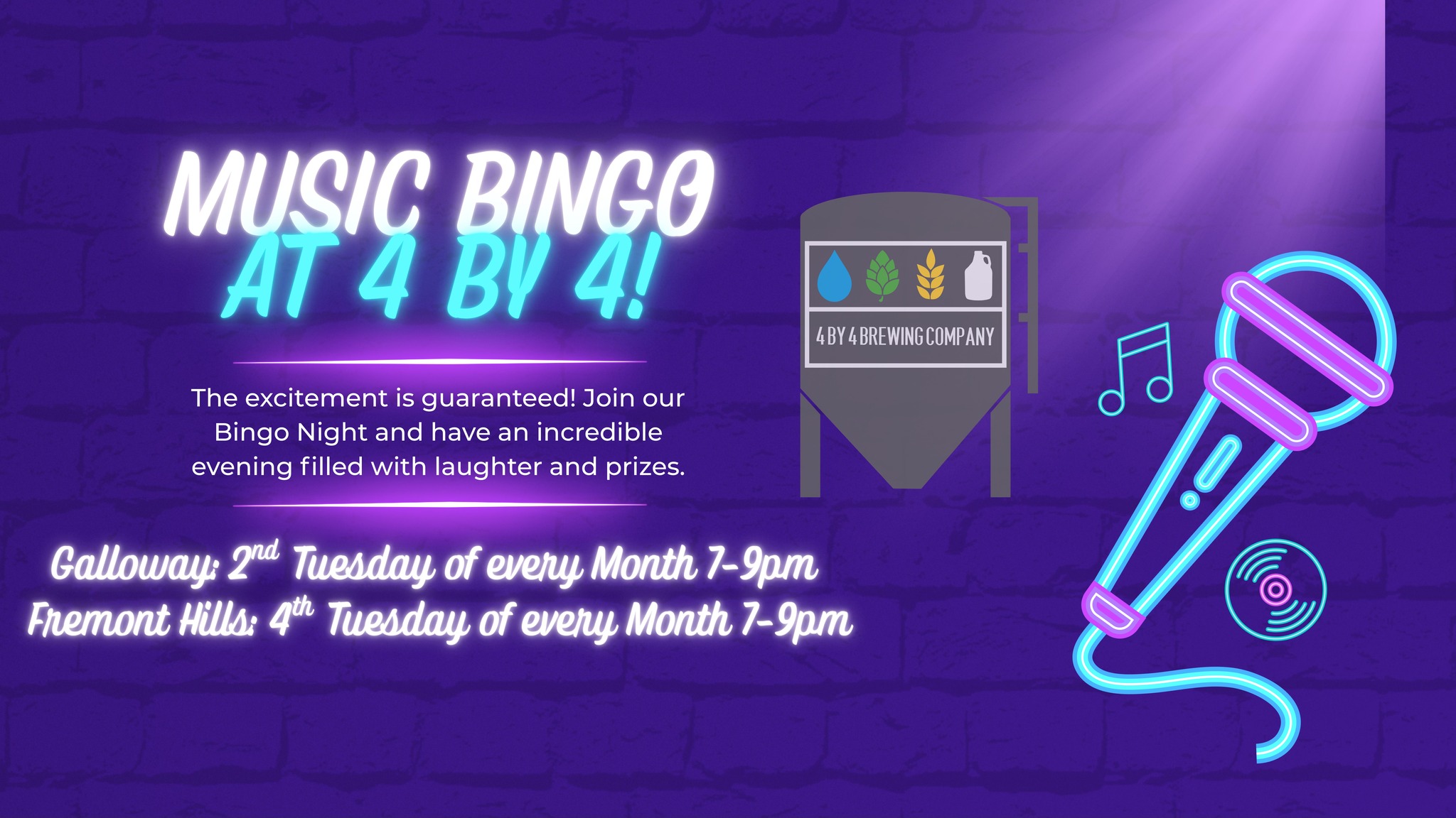 Music Bingo @ 4 By 4 Brewing - Fremont Hills - Explore Christian County
